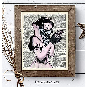 Banksy Snow White Hand Grenade Bandana Poster - Graffiti Wall Art Decor, Room Decoration for Bedroom, Dorm, Living Room - Gift for Teens, Urban Street Art Fans, Men Women - 8x10 UNFRAMED