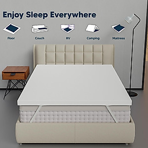 Zutan, 1-Inch Medium Firm Mattress Toppers with Breathable Cover, Cooling Mattress Pad for Back Pain, Soft and Removable, Full, White