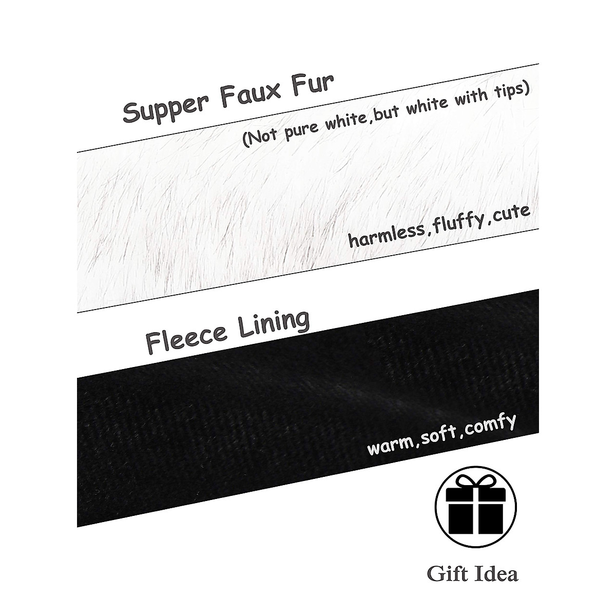 Faux Fur Headband with Elastic for Women's Winter Earwarmer Earmuff(One size,White)