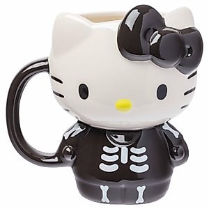 Silver Buffalo Sanrio Hello Kitty Halloween Skeleton Costume Ceramic 3D Sculpted Mug, 20 Ounces
