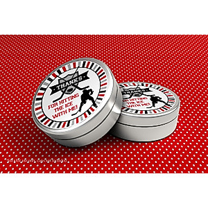 Hockey Themed Birthday Party Thank You Sticker Labels for Boys, 40 2" Party Circle Stickers by AmandaCreation, Great for Party Favors, Envelope Seals & Goodie Bags