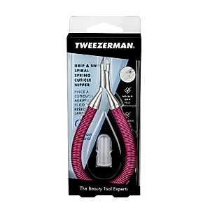 Tweezerman Grip & Snip Spiral Spring Cuticle Nipper Assorted Colors, Blue/Pink, 2.5 x 1 x 6"