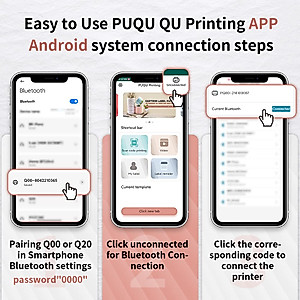 PUQU AQ20 Label Maker - Portable Label Maker Bluetooth Wireless Thermal Label Printer for Clothing, Jewelry, Retail, Cable, Mailing, Barcode and More, Compatible with Android & iOS System, Black