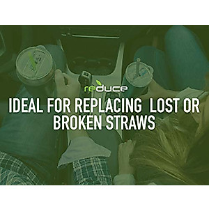 Reduce Reusable Hard Plastic Straws, 4 Pack - Fits 20-40 oz Tumbler Mugs - BPA-Free, Dishwasher Safe, Impact Resistant - Ideal Drinking Straws for Home and Travel