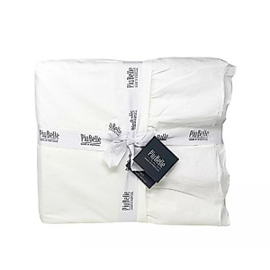 Piubelle Piu Belle Portugal Luxury Queen Size 3 Piece White Ruffle Duvet Cover Set Premium Quality 100% Cotton Shabby Chic Style