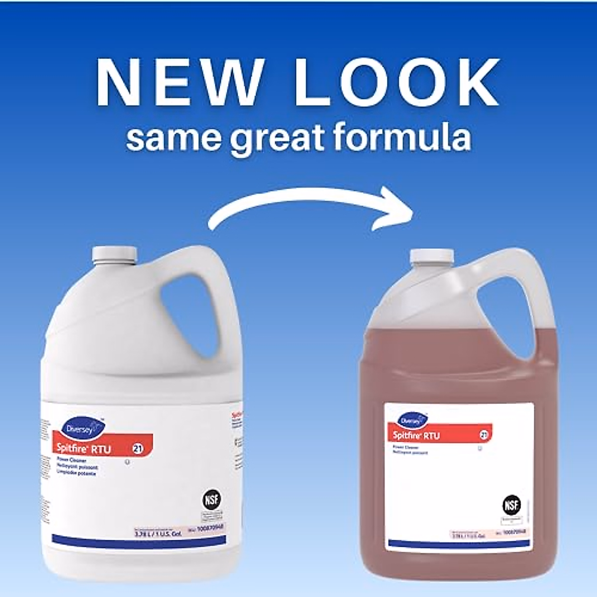 Spitfire 100870948 RTU Power Cleaner, Heavy Duty Degreaser for Shops & Kitchens, Pine Scent, Ready-to-Use Refill, 1-Gallon