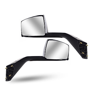 TORQUE Chrome Hood Mirror Replacement for 2004-2017 Volvo VNL Semi Trucks with Mounting Plates Driver Left Side LHD Passenger Right Side RHD (TR009-R TR009-L)