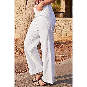 Royalty For Me Women's Wide Leg Sustainable Jean, White, 8