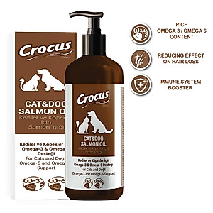 Norwegian Salmon Oil for Dogs & Cats Relieves Scratching & Joint Pain, Improves Skin, Coat, Immune & Heart Health. All Natural Omega 3 & Omega 6 Liquid Food Supplement for Pets. EPA + DHA Fatty Acids