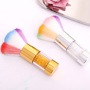 Beaupretty 2 Pieces Cosmetics Brush Nail Art Dust Powder Remover Brush Makeup Brush Fingernail Brush Nail Brush for Cleaning Fingernails