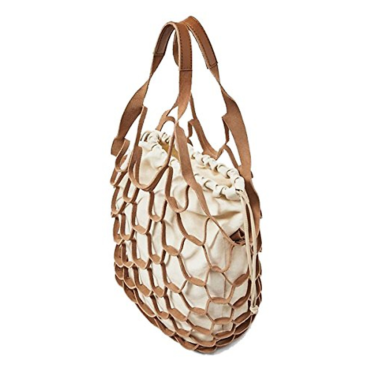 Nautical Purse Beach Bag Tote Inspired By a Fishnet (Medium, Tan)
