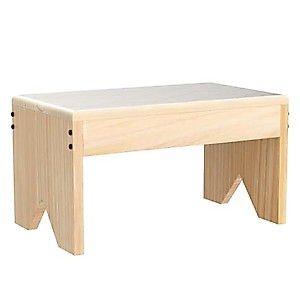 ﻿Wooden Step Stool for Adults & Kids - Very Sturdy, Bed Stool for High Beds, Kitchen, Bathroom, Closet. Made Lightweight Quality Eco Pine, Attractive & Easy to Assemble