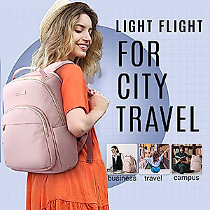 LIGHT FLIGHT Laptop Backpack for Women Computer Bag 15.6 Casual Notebook Back packs for Work Travel Business Trip College, Practical Gift for Women and Family Pink