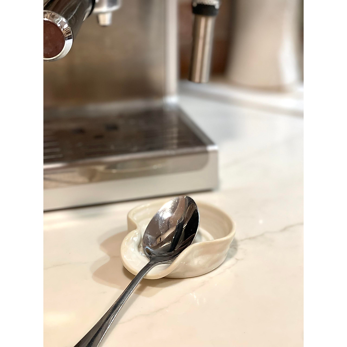 Coffee Spoon Rest, Teaspoon Rest (white)