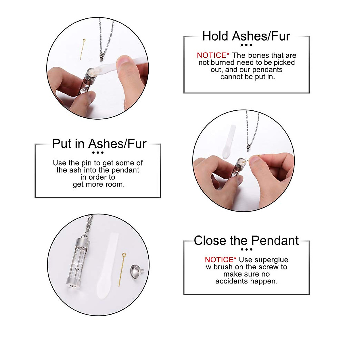 abooxiu Hourglass Ashes Necklace for Men for Women Urn Necklace for Ashes Stainless Steel Memorial Keepsake Cremation Jewelry Ashes Holder - Silver