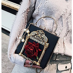 Nite closet Victorian Handbag Gothic Purses Lolita Shoulder Bag for Women Vintage Clutch (Black)
