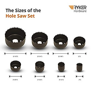 10-Piece Hole Saw Kit for Wood | Durable Carbon Steel Power Drill Hole Cutter with High Precision Cutting Teeth – Woodworking HCS Hole Saw Kit for Wood, PVC, Plastic, Drywall