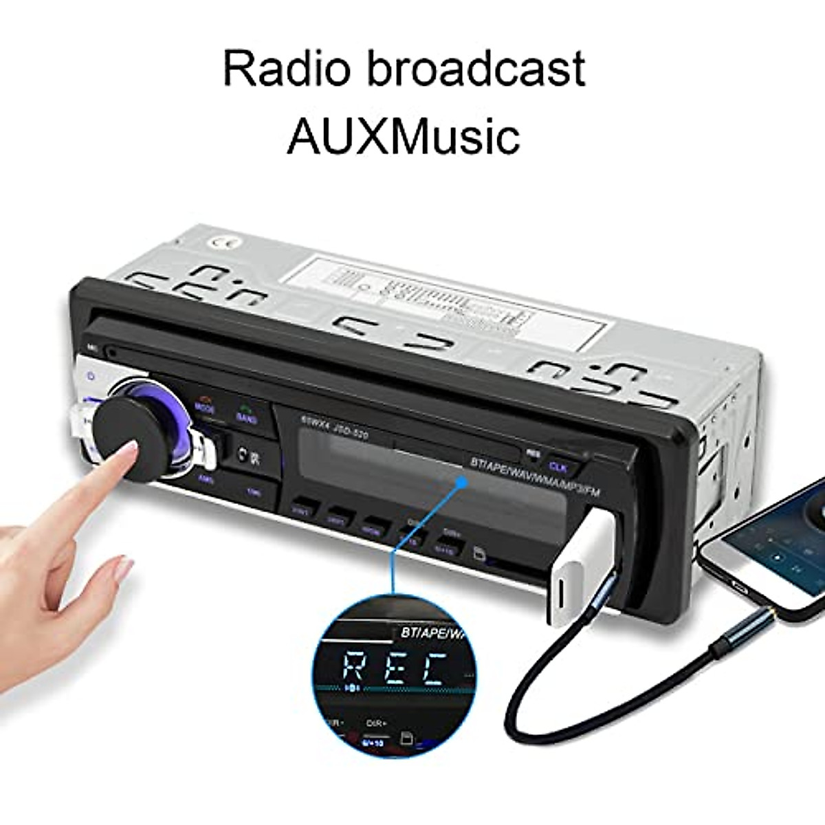 Multimedia Car Stereo Receiver, Car Radio AI Voice Control LED Display, Bluetooth Hands Free Calling, Support MP3 WMA WAV, USB2.0 Car MP3 Player Audio Systems