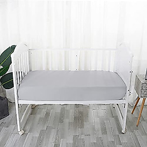 Crib Sheets, Crib Sheets for Boys | Baby Boy Crib Sheets | Microfiber Crib Fitted Sheet for Standard Crib and Toddler Mattress (Gray and Navy, 2 Pack)