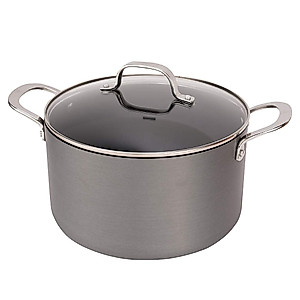 Swiss Diamond Hard Anodized Induction Compatible Stockpot/Dutch Oven with Lid - Dishwasher and Oven Safe, 8 Quart Nonstick Pan