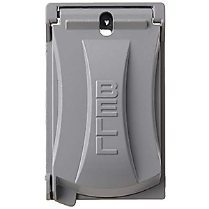 Leviton MS303-DS 30 Amp 600 Volt, Three-Pole, Black & Hubbell Bell MX1050S Single-Gang Weatherproof Heavy Duty Universal Flip Cover Gray Finish