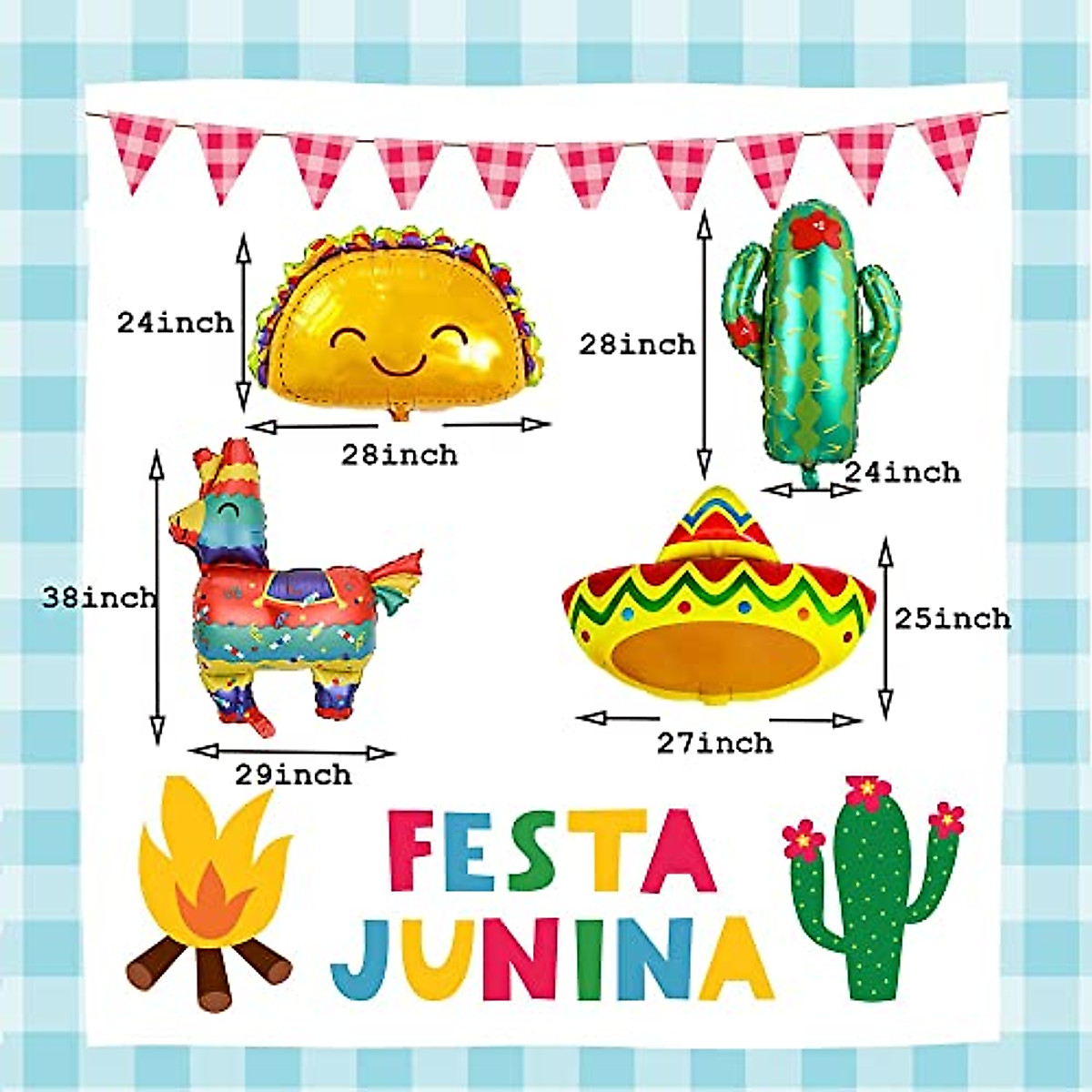 Mexican Fiesta Balloon Garland Arch Kit 142pcs Llama,Cactus ,Mexican Cinco de Mayo Sombrero Taco Balloon Mexican Fiesta Theme Birthday Party Decoration