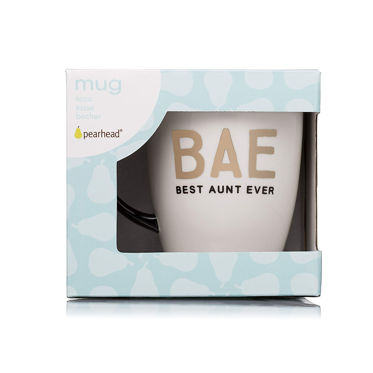 Pearhead Bae Best Aunt Ever Ceramic Mug, Aunt Coffee Mug, Best Aunt Gifts, White