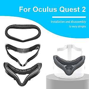 Face Cushion with Protective Lens Cover for Oculus Quest 2, Oculus Replacement Parts Comfortable Sweat-Proof VR Facial Interface Bracket, Face Cushion Foam Pad Replacement Compatible with Oculus 2