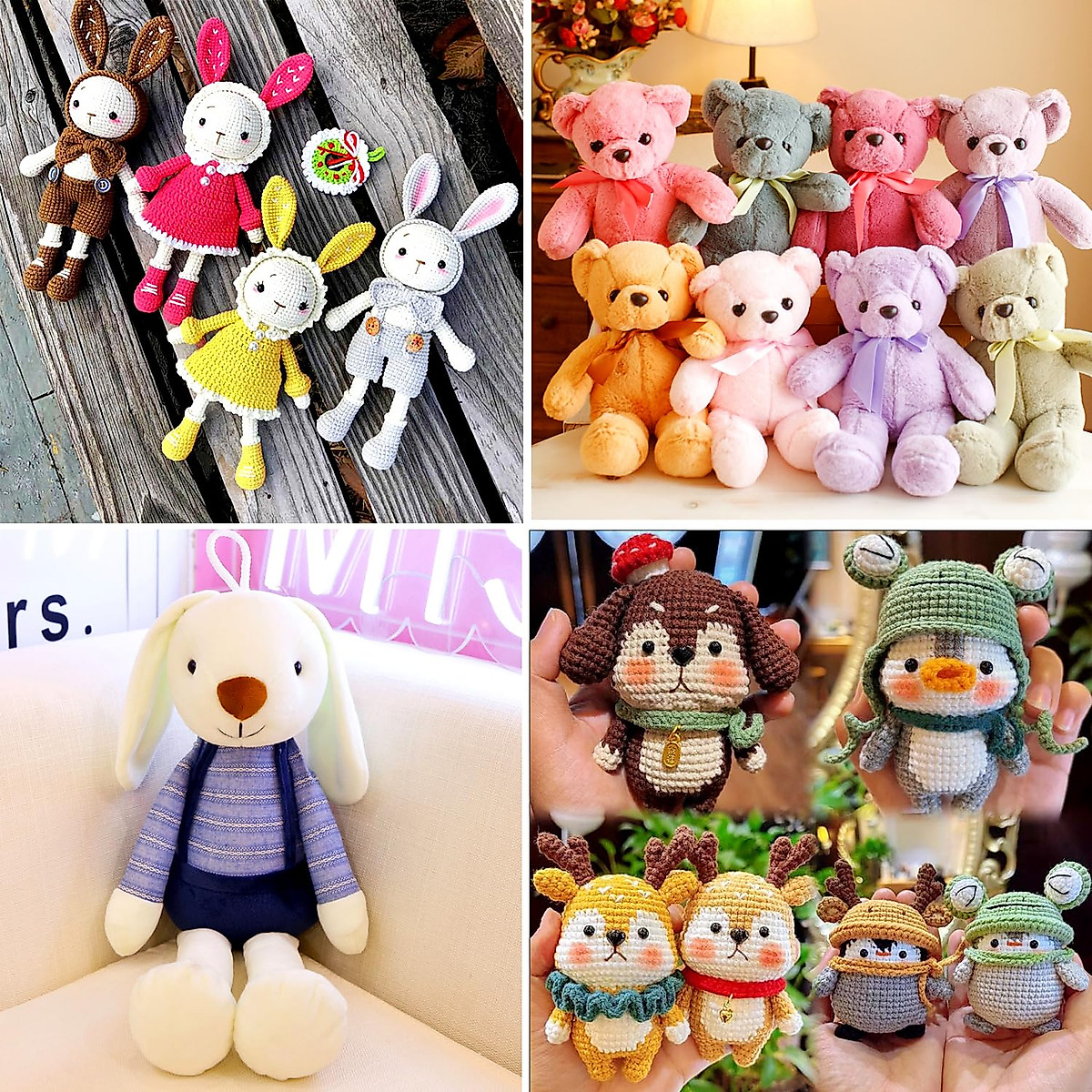 BESTCYC 1box(154pcs) 6/7/8/9/10/12/14/16/18/20/22/24mm Black Solid Plastic Safety Eyes Craft Safety Eyes DIY Eyes with Washers for Teddy Bear Doll Plush Animal Puppet Crafts