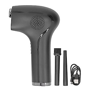 Demeras Electric Dust Blower, 2 Speed Adjustment Easy Operation High Efficiency Portable Air Duster Comfortable Grip with 2 Wind Nozzles for Home