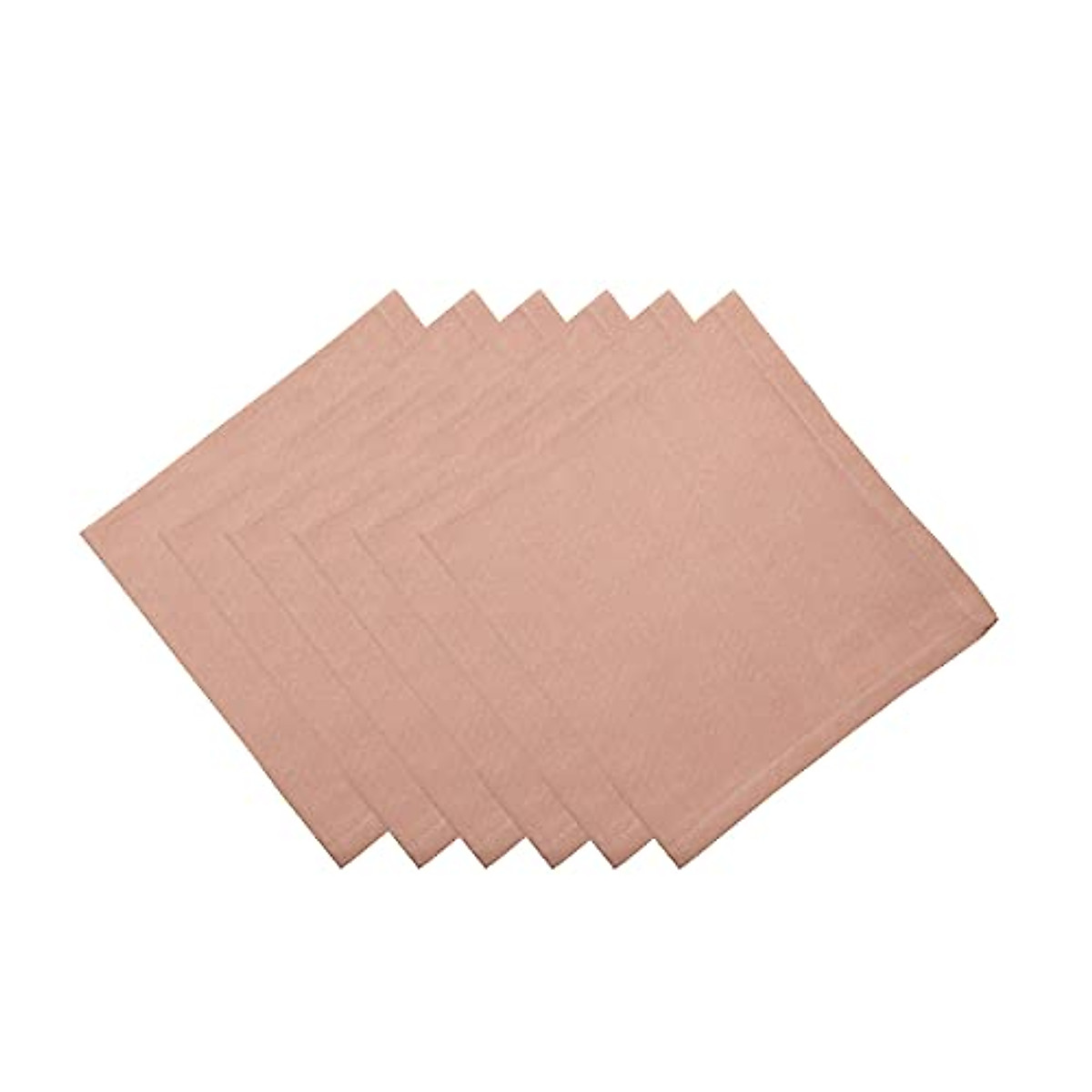 Country Maison Cloth Napkins | Pack of 6 Dinner Napkins | 18”X18” | 100% Cotton Cocktail Napkins | Table Napkins | Chambray | Peach