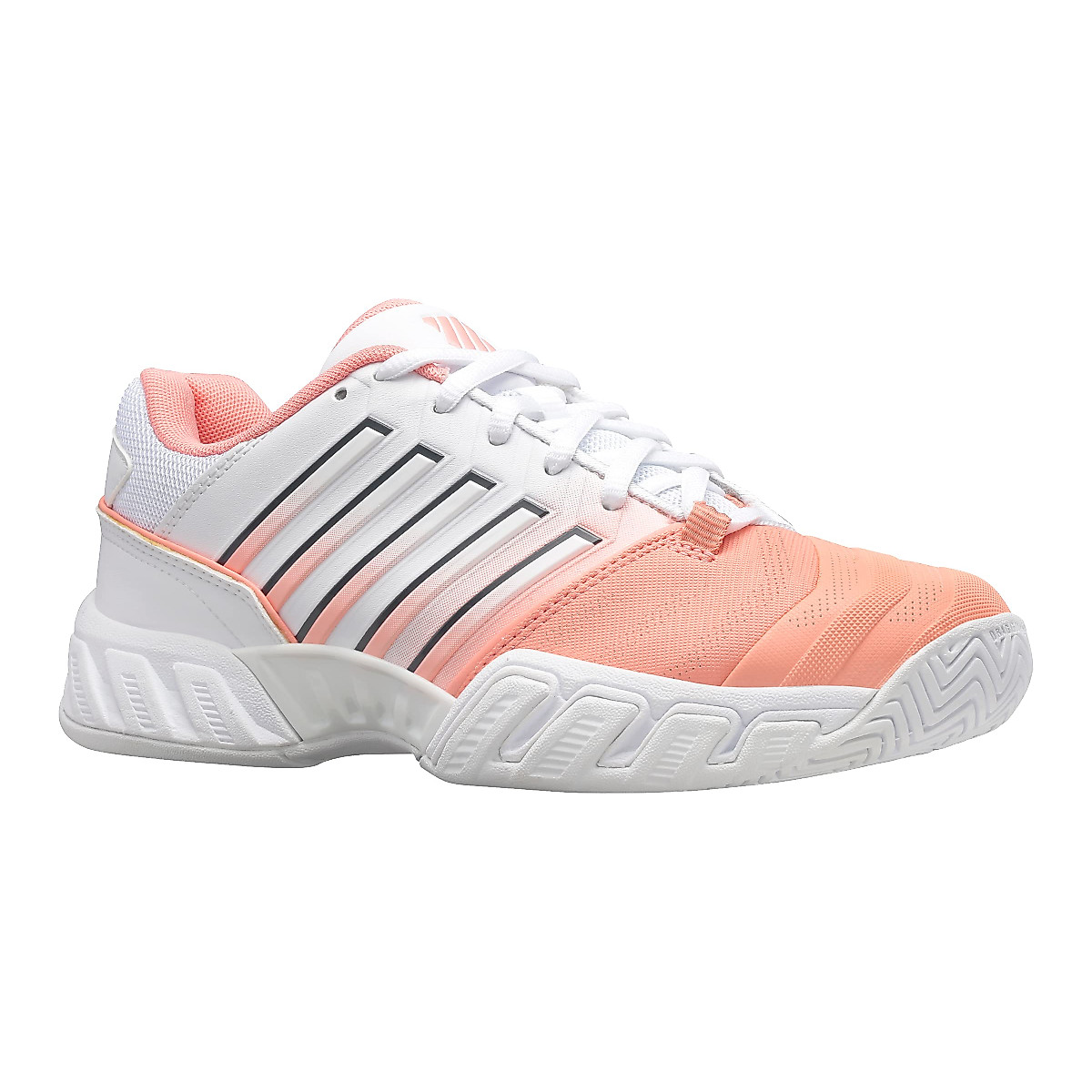 K-Swiss Women's Bigshot Light 4 Tennis Shoe, Peach Amber/White/Asphalt, 9.5 M
