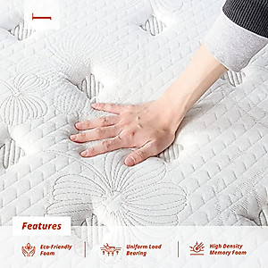 PrimaSleep 10 inch Hybrid Comfort Tight Top Spring Mattress Queen Size Dark Blue Piping,Cool I Gel Memory Foam, CertiPUR US Certified, Compressed Packing