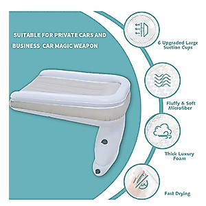 HYMIC Inflatable Airplane Car Bed for Toddler, Baby Travel Plane Bed with Hand Pump,Fly Traval Kids Bed Fits Most Airplane Seats, Car Seat for Convenient Toddler Travel, Safe to Use Child Sleeper Bed