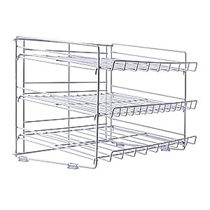 Atlantic Gravity-Fed Compact Single Can Rack - Kitchen Organizer, Durable Steel Construction, 3-level storage capacity, fits most pantries, PN 1002N in galvanized steel (Updated)