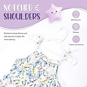 HOUSE DAY Plastic Baby Hangers for Closet 60 Pack, Durable Plastic Kids Hangers for Baby Clothes, Thin & Compact Childrens Hangers, Space Saving White Baby Hangers, Small Hangers for Kids Clothes