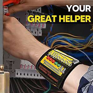 Mens Tool Gifts Magnetic Wristband - Cool Gadgets Unique Gift Ideas Tool Belt for Dad on Fathers Day Birthday: Christmas Stocking Stuffers for Men Women - Magnets Drill Screws Nails Holder