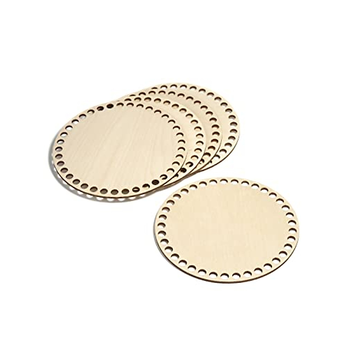 Premium Baltic birch plywood 6" Round x 5pcs Wooden Basket Bottoms set, solid wooden base for DIY