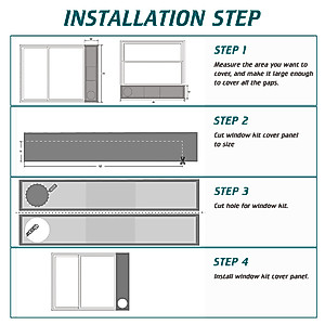 Daisypower Portable Air Conditioner Window Vent kit Suround Insulation Panel,Portable AC Window Seal Plate Insulated Foam Panel for 5.9& 5 Inch Exhaust Hose,Drafts Stop,up to 60 inch