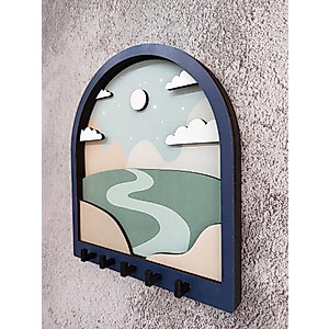 Cartoon Key Holder, Fairy Key Holder, Fairy Tale Layered Wood Art, Dimensional Wood Art Key Holder, Modern Key Rack, Fairy Scenery Wall Art, Entryway Organizer, Abstract Wall Decoration