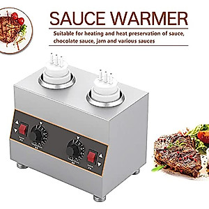 Electric Cheese Sauce Warmer,320W Commercial Food Sauce Heater,Multifunction Sauce Warmer Dispenser,30-85℃ Jam Chocolate Liquid Heater Machine,Automatic Jam Sauce Preservation Machine,650ML/Bottle