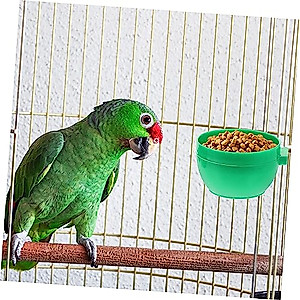 Gogogmee 36pcs Bird Cage Feeder Parrot Food Organizer Bird Feeder Bowl Bird Feeding Dish Bird Feeder Hanging Parrot Food Cup Parrot Cage Feeder Indoor Bird Feeder Pet Supplies Plastic Green