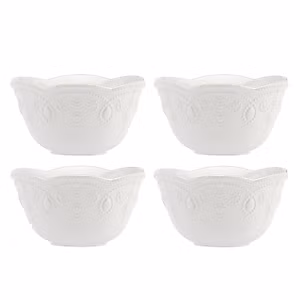 Lenox French Perle 4-Piece Fruit Bowl Set, 4.00 LB, White