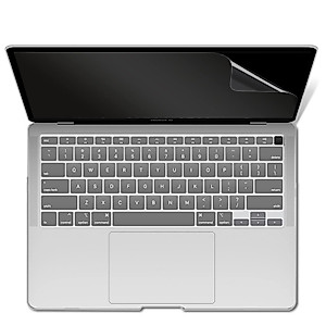 IBENZER Compatible with 2022 2021 2020 MacBook Air 13 inch case M1 A2337 A2179 A1932, Hard Shell Case&Keyboard Cover&Screen Film for Mac Air 13 with Touch ID, Crystal Clear, AT13CYCL+2