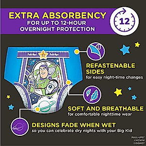 Pull-Ups Boys' Nighttime Potty Training Pants, Training Underwear, 3T-4T (32-40 lbs), 60 Ct