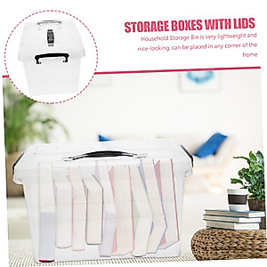 Hohopeti Bed Storage with Lid Capacity Storage Bin Stackable Lidded Container Organizer Box for Home Office