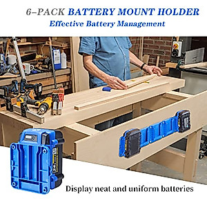 Crivnhar 6 Pack Battery Holder Work for Kobalt 24V Max Battery Mounts Dock Holder Fit for KB624-03 KB524-03 KB424-03 KB224-03(w/24 Screws, No Battery)