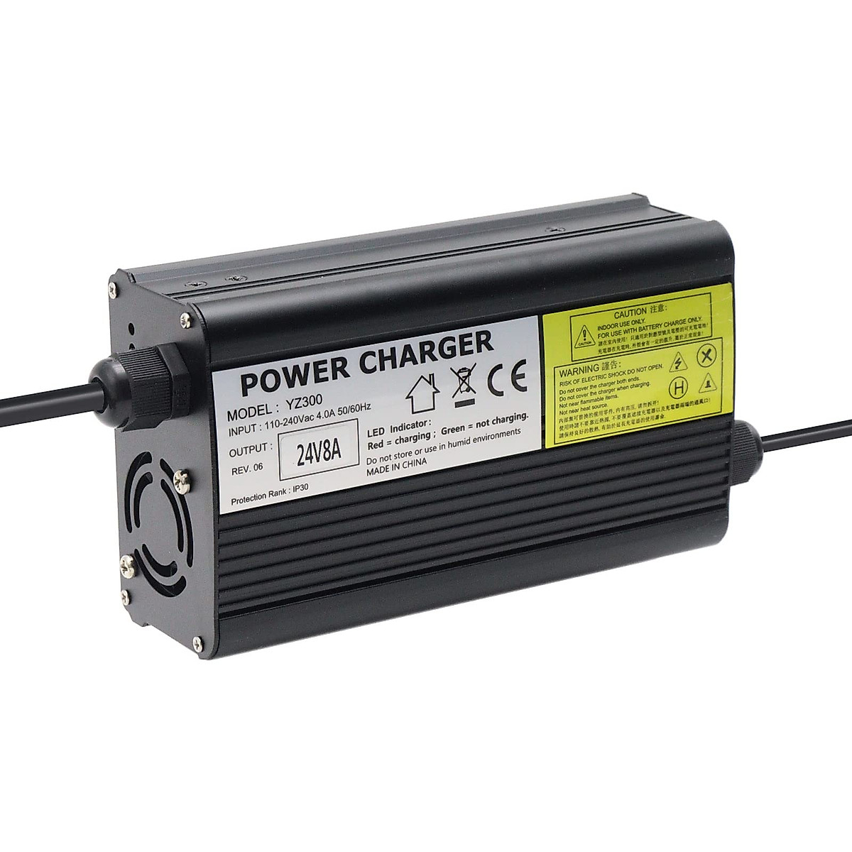 24V 8A Battery Charger with 3-Pin XLR Connector for Jazzy 1450, Invacare Pronto M51, Sunrise Medical, Quickie, Drive Medical Power Supply