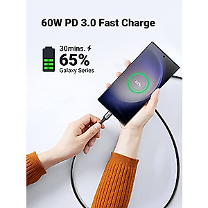 UGREEN USB C to USB C Cable 2-Pack 60W PD 3.0 Fast Charging Cable Compatible with Samsung Galaxy S23/22/Z Fold/Z Flip, Google Pixel 7/6A MacBook Pro 2022, iPad Pro 2022, PS5, Switch, etc. 3.3FT