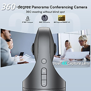 KanDao Meeting Pro 360 Video Conference Camera, 4-in-One AI Smart Tracking Video Conferencing System, Works on Microsoft Teams, Zoom, Google Meet, Skype etc, Hybrid Meeting Room Zooming Camera
